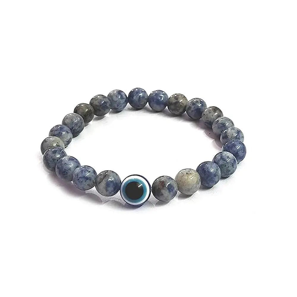 Blue Evil Eye Stones: Earth Natural Grey Stones Bracelet – SANATHAN